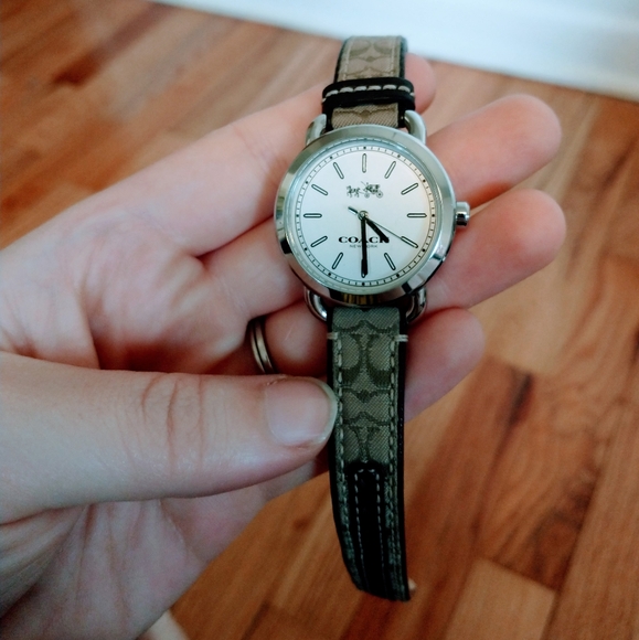 Coach | Accessories | Coach Classic Watch With Coach Logo Band Leather ...